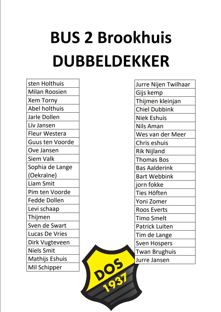 Bus indeling en overige informatie voor de busreis naar Hattem | D.O.S.1937